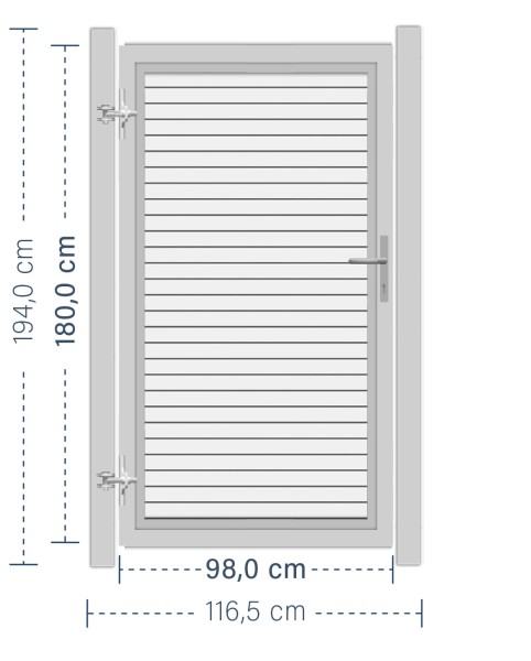 SYSTEM RHOMBUS Tor-Set in Weiß Breite 1000mm Höhe 1800mm | Einzeltore ...
