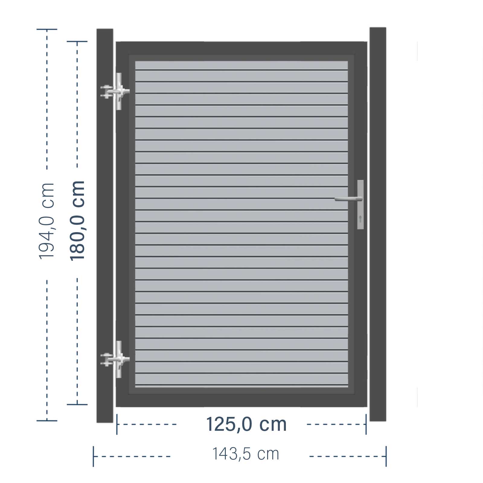 SYSTEM RHOMBUS Tor-Set in Silber Breite 1250mm Höhe 1800mm | Einzeltore ...