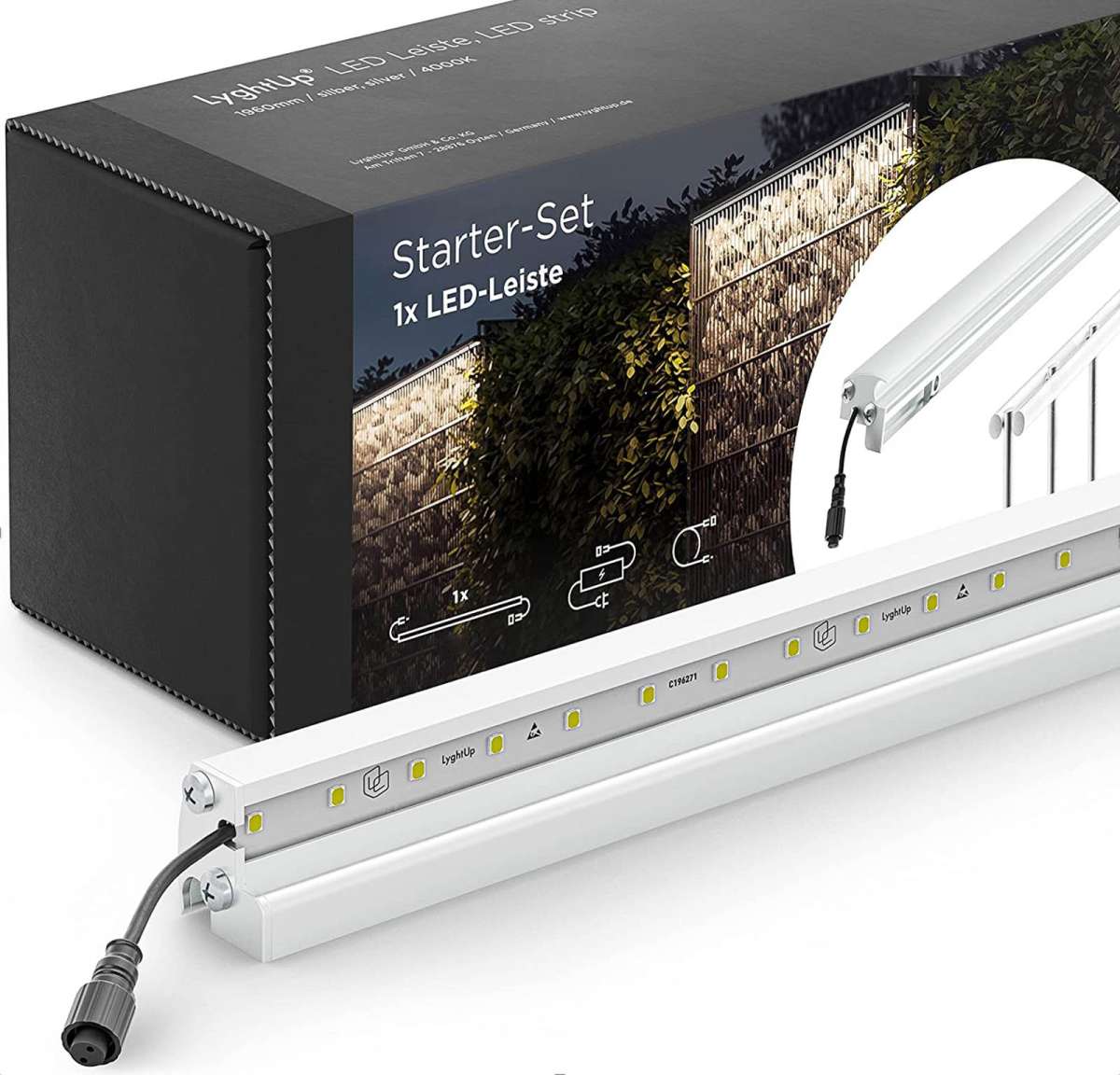 LyghtUp LED Starter Set 2460mm Leiste | LED Leisten | Zaunbeleuchtung ...