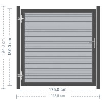 SYSTEM RHOMBUS Tor-Set in Silber Breite 1750mm Höhe 1800mm | Einzeltore ...