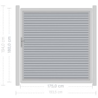 SYSTEM RHOMBUS Tor-Set in Silber Breite 1750mm Höhe 1800mm | Einzeltore ...